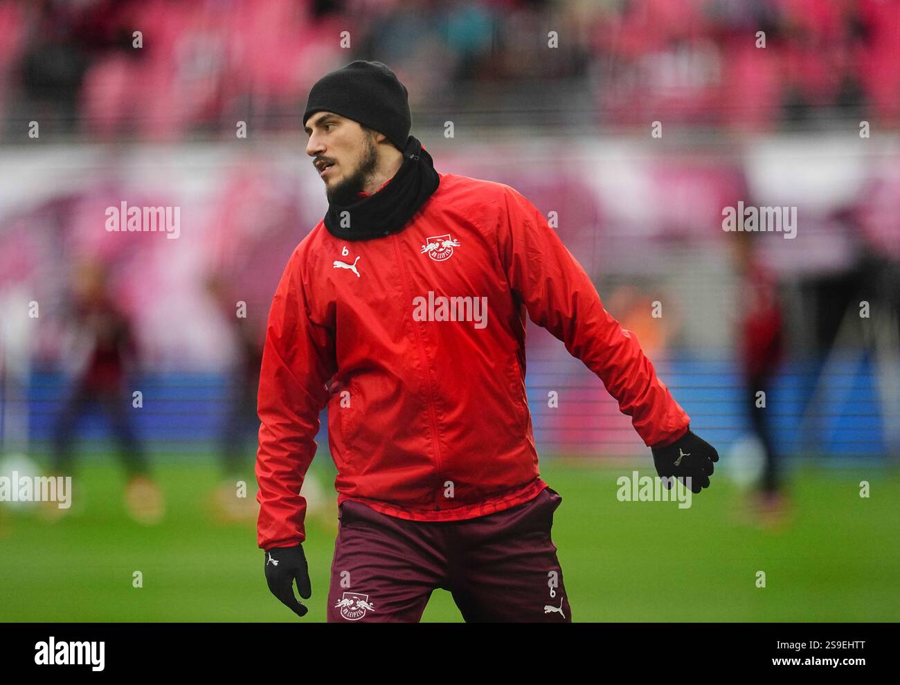 January 25 2025: Eljif Elmas (RB Leipzig) looks on during a 1 ...