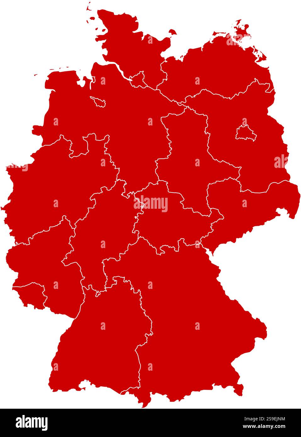 Map of Germany in black with the provinces Stock Vector Image & Art - Alamy