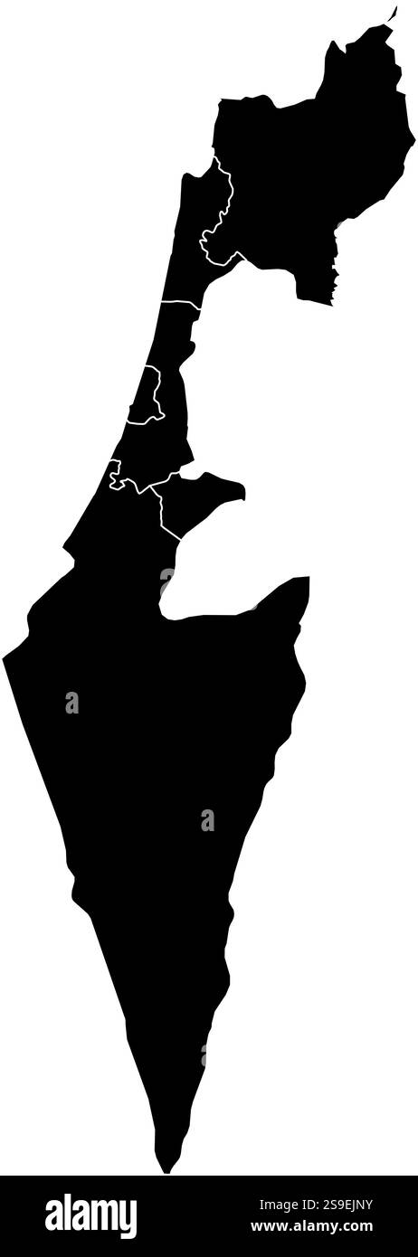 Map of Israel in black with the provinces Stock Vector Image & Art - Alamy