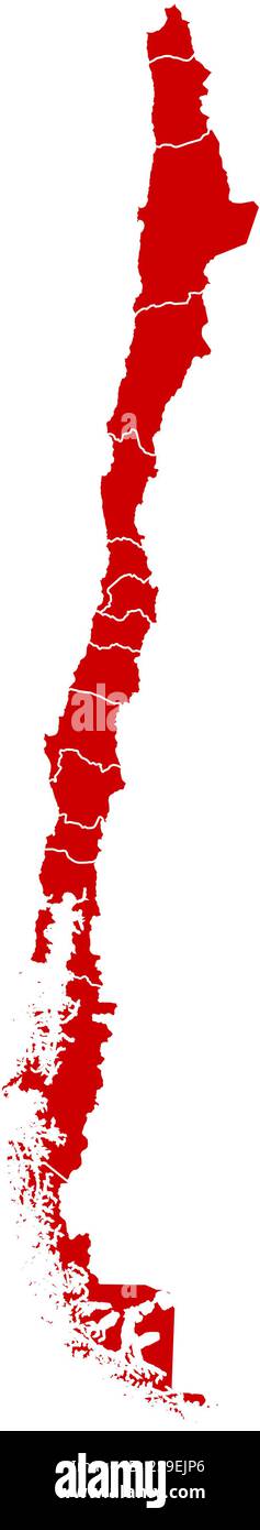 Map of Chile in black with the provinces Stock Vector Image & Art - Alamy