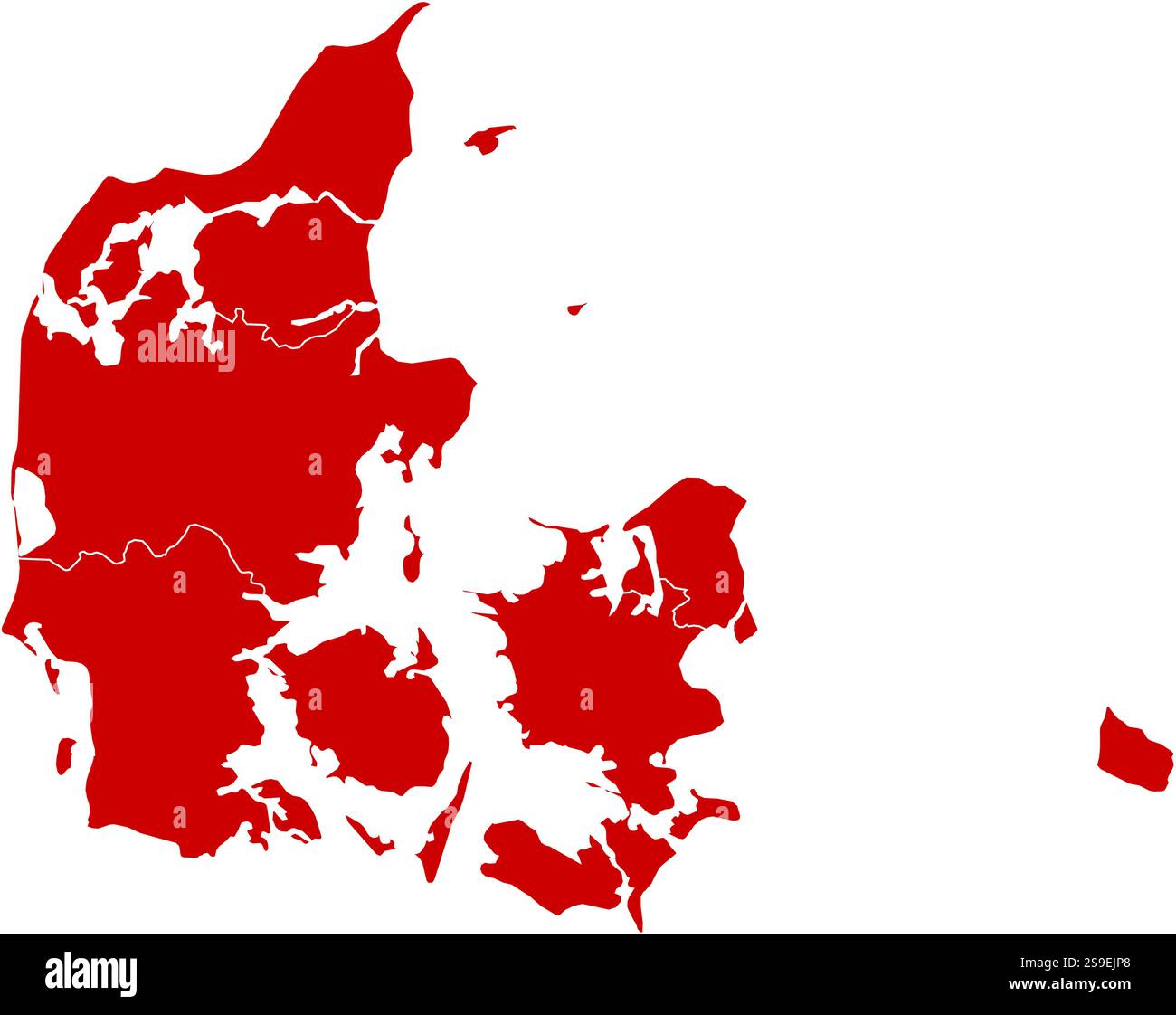 Map of Danmark in black with the provinces Stock Vector Image & Art - Alamy