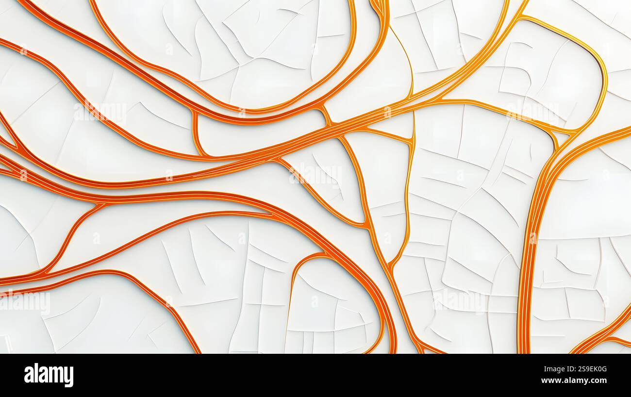 Intersecting roads blended with an abstract map overlay,highlighting ...