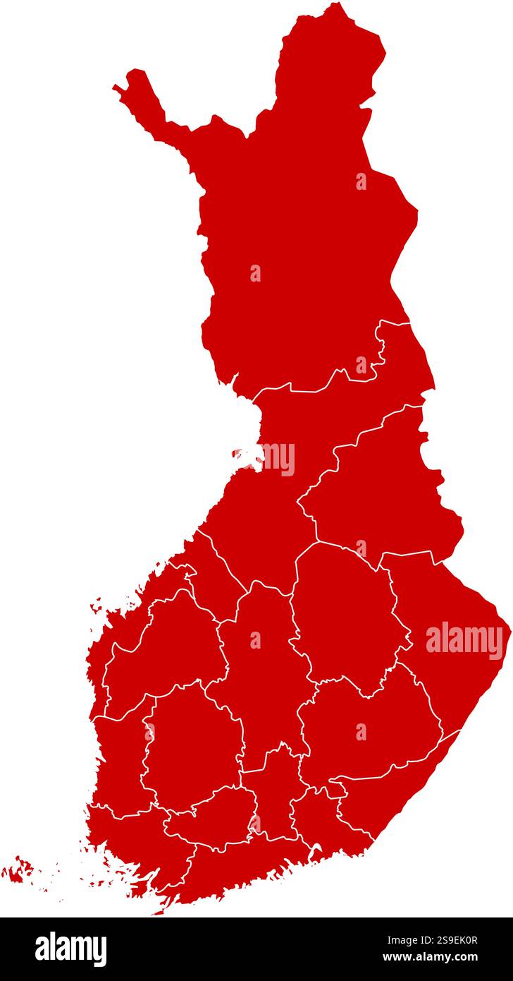 Map of Finland in black with the provinces Stock Vector Image & Art - Alamy