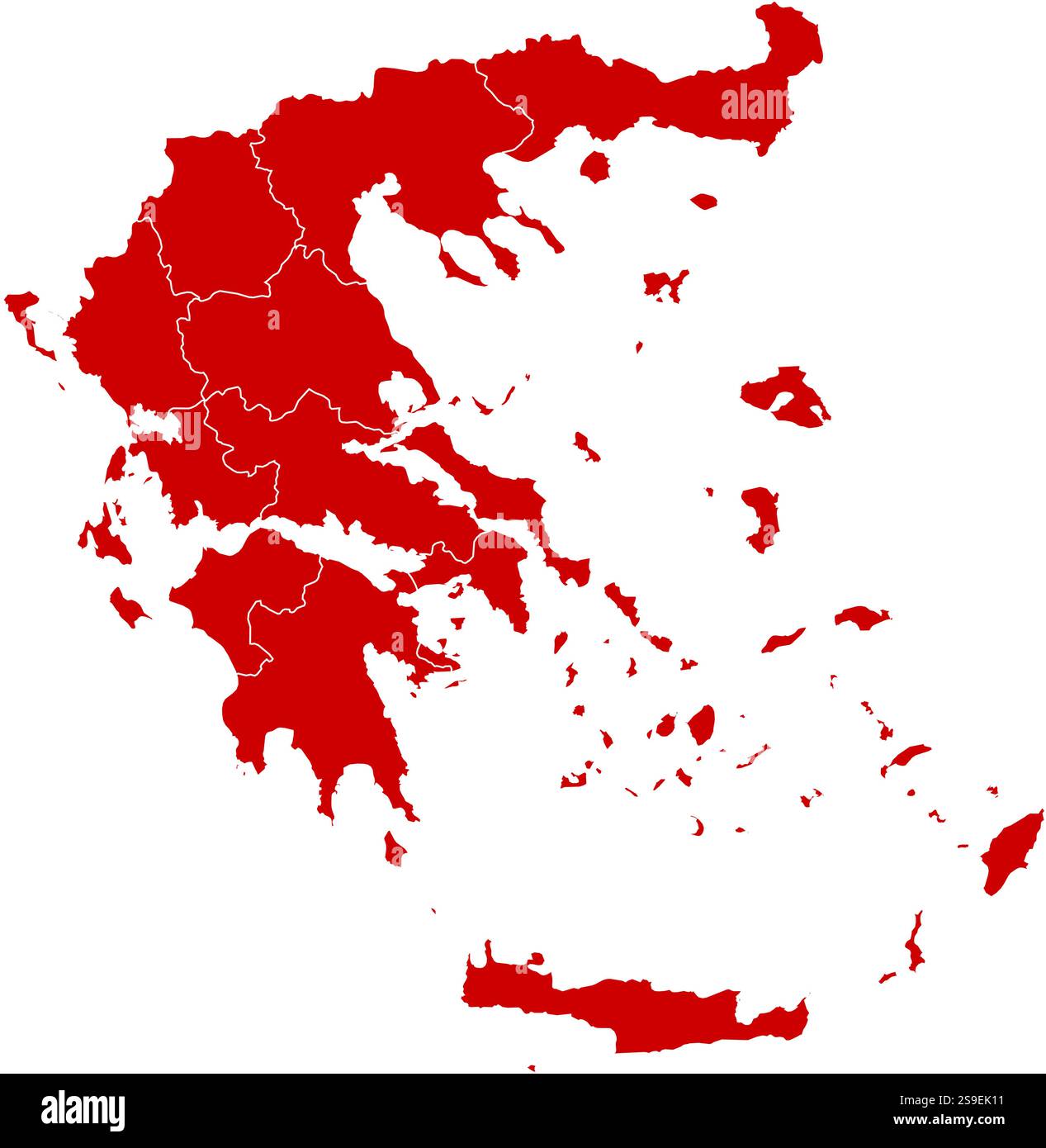 Map of Greece in black with the provinces Stock Vector Image & Art - Alamy