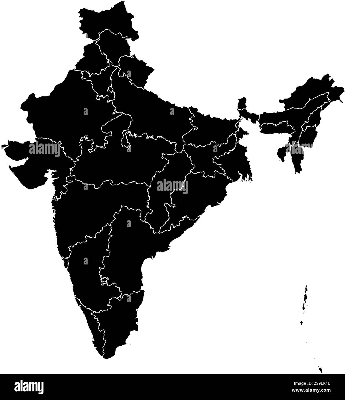 India political map provinces hi-res stock photography and images - Alamy