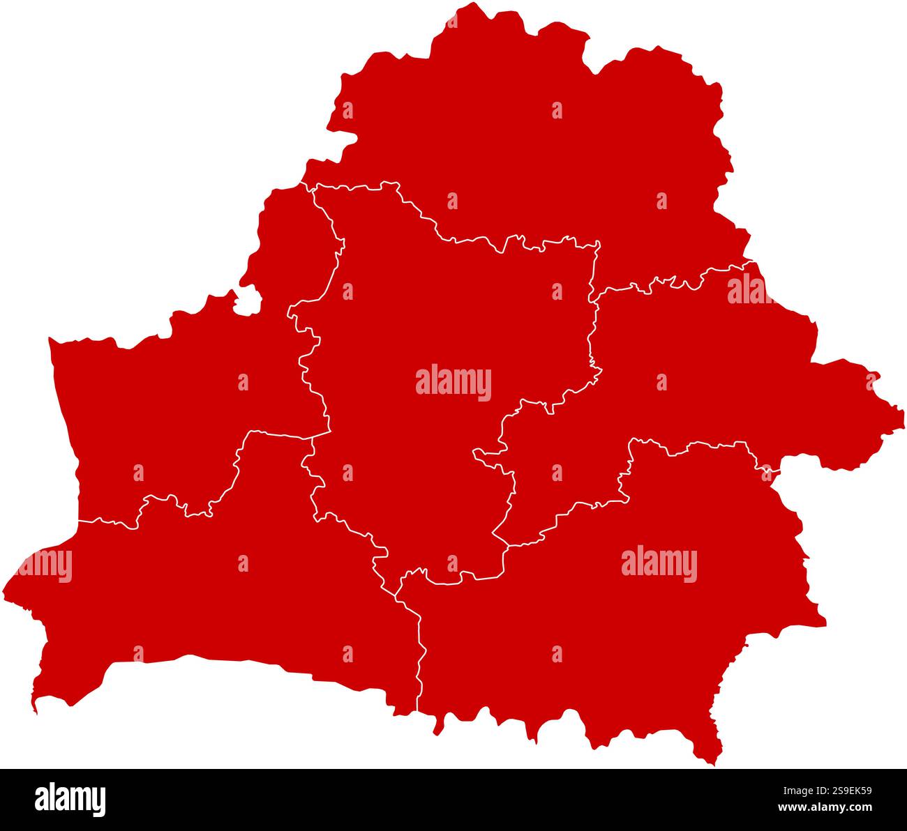Map of Belarus in black with the provinces Stock Vector Image & Art - Alamy