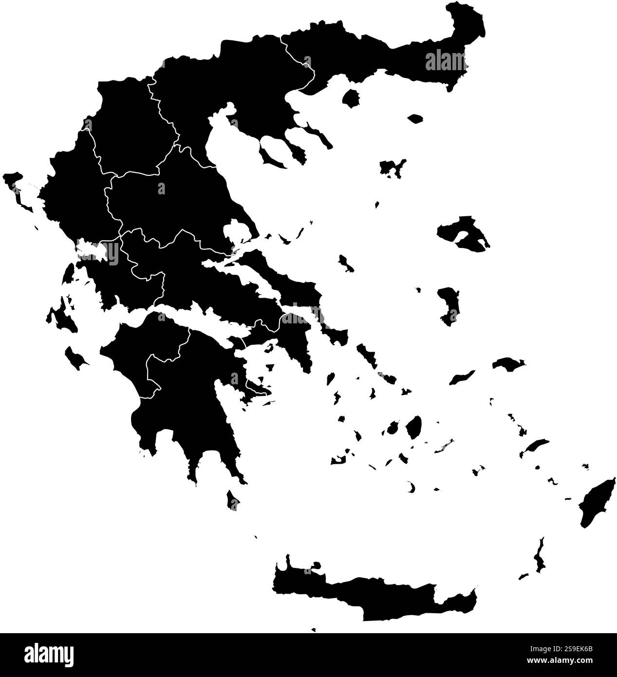 Greece political map provinces hi-res stock photography and images - Alamy
