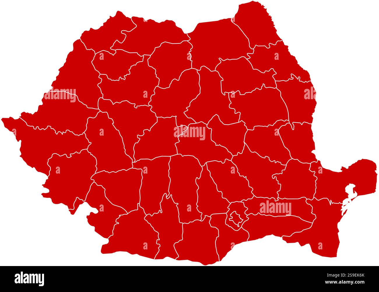 Map of Romania in black with the provinces Stock Vector Image & Art - Alamy