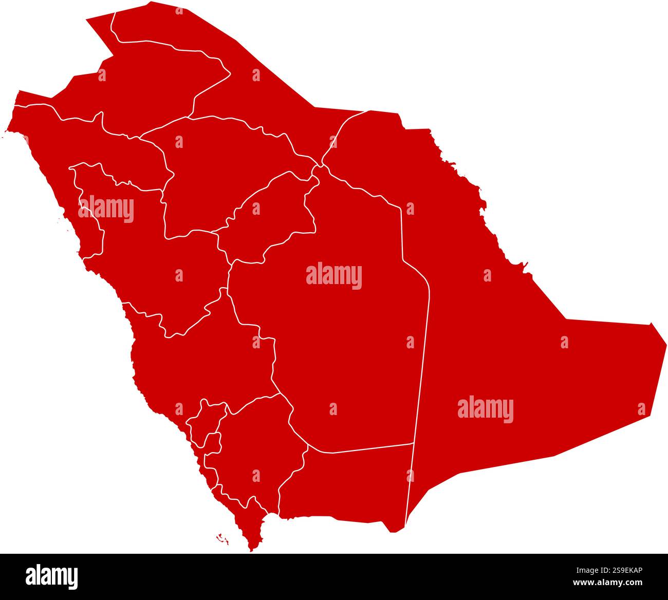 Map of Saudi Arabia in black with the provinces Stock Vector Image ...