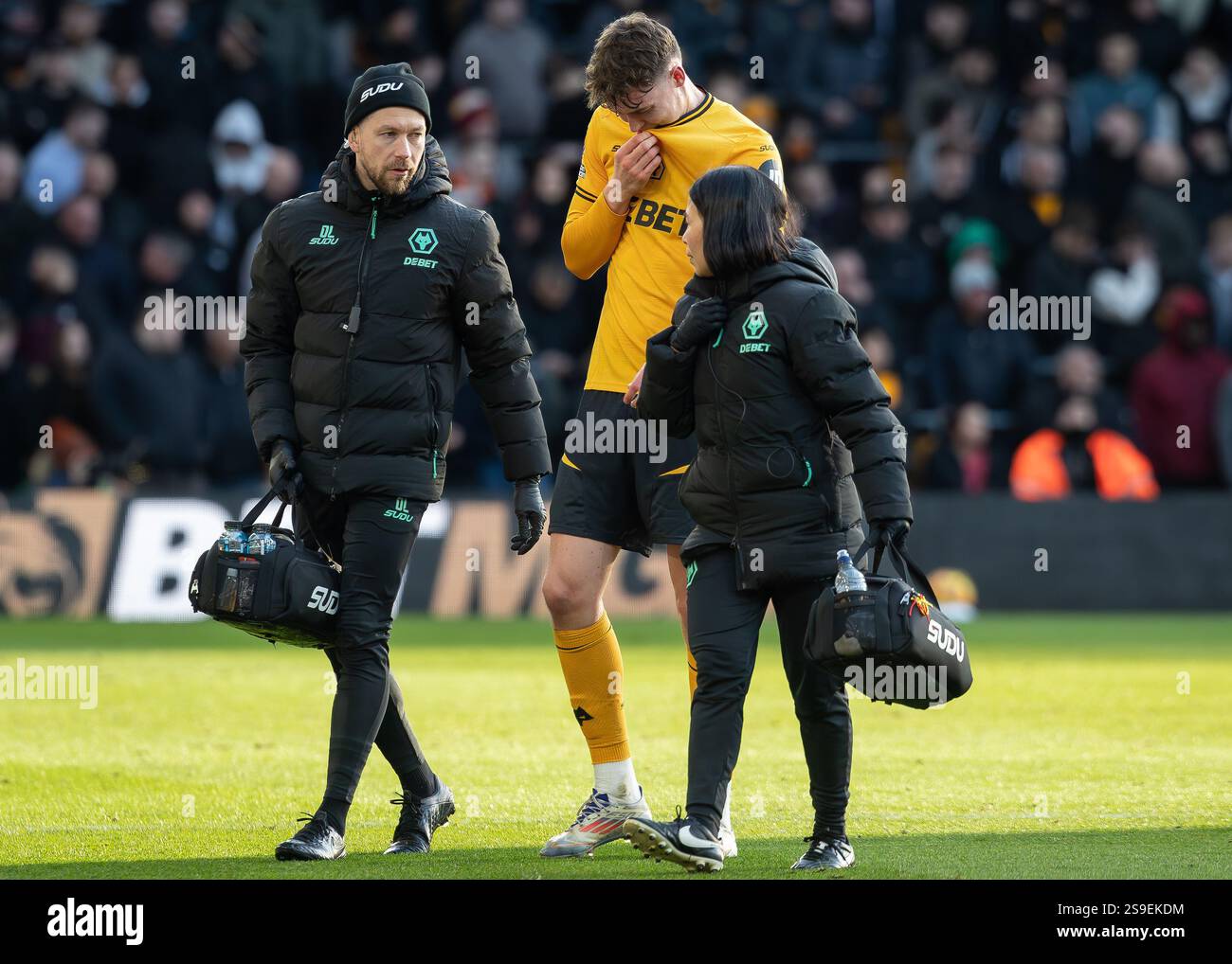 Wolverhampton, England, 25th January 2025. Jörgen Strand Larsen of ...
