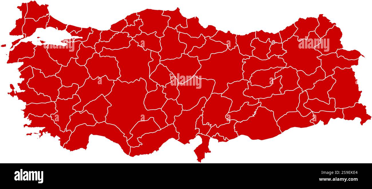 Turkey map with states Cut Out Stock Images & Pictures - Alamy