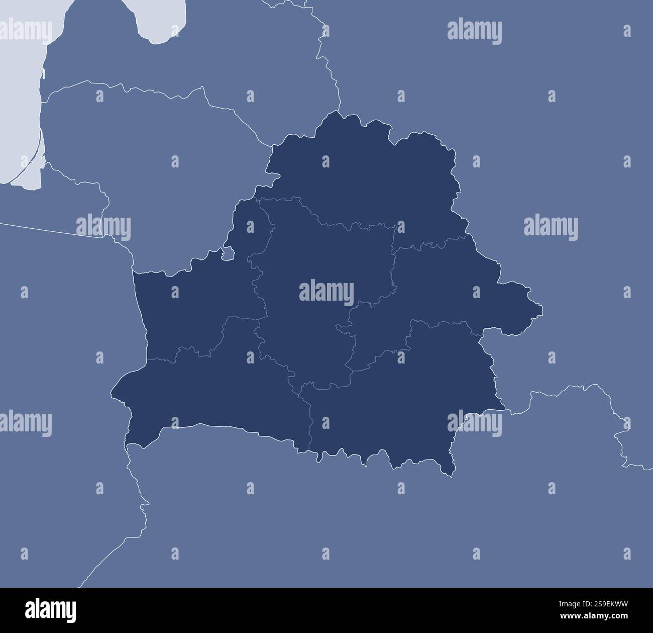 Map of Belarus and nearby countries, Belarus is highlighted Stock ...