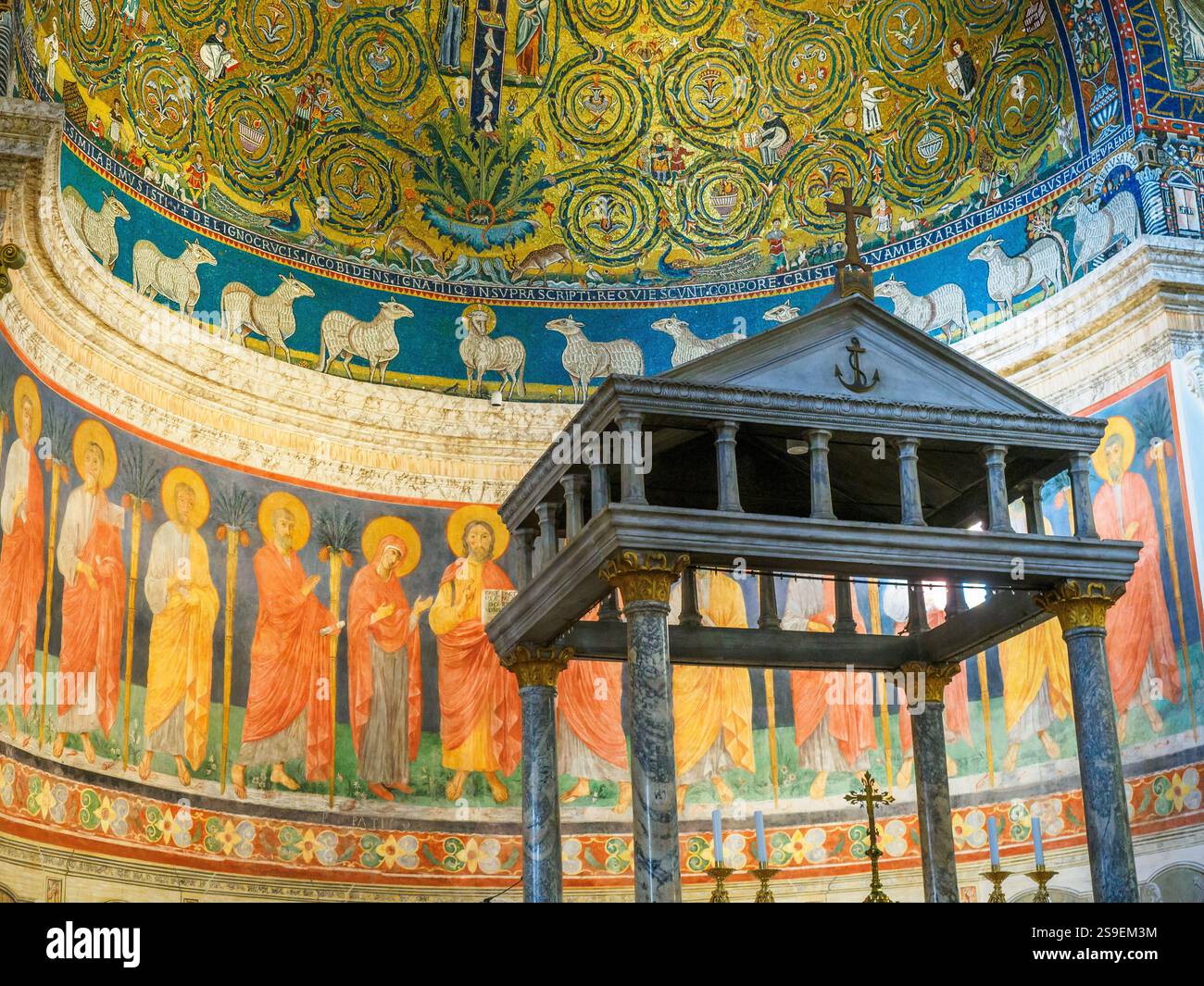 canopy and apse mosaic, showing a common form of Byzantine arabesque ...