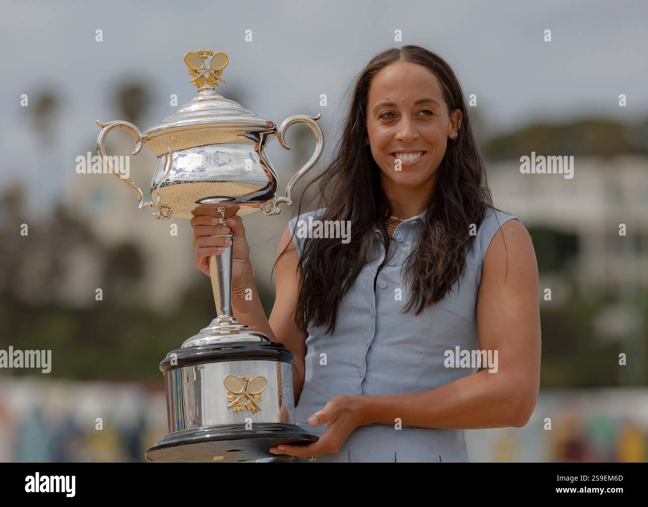(250126) -- MELBOURNE, Jan. 26, 2025 (Xinhua) -- Madison Keys of the U ...