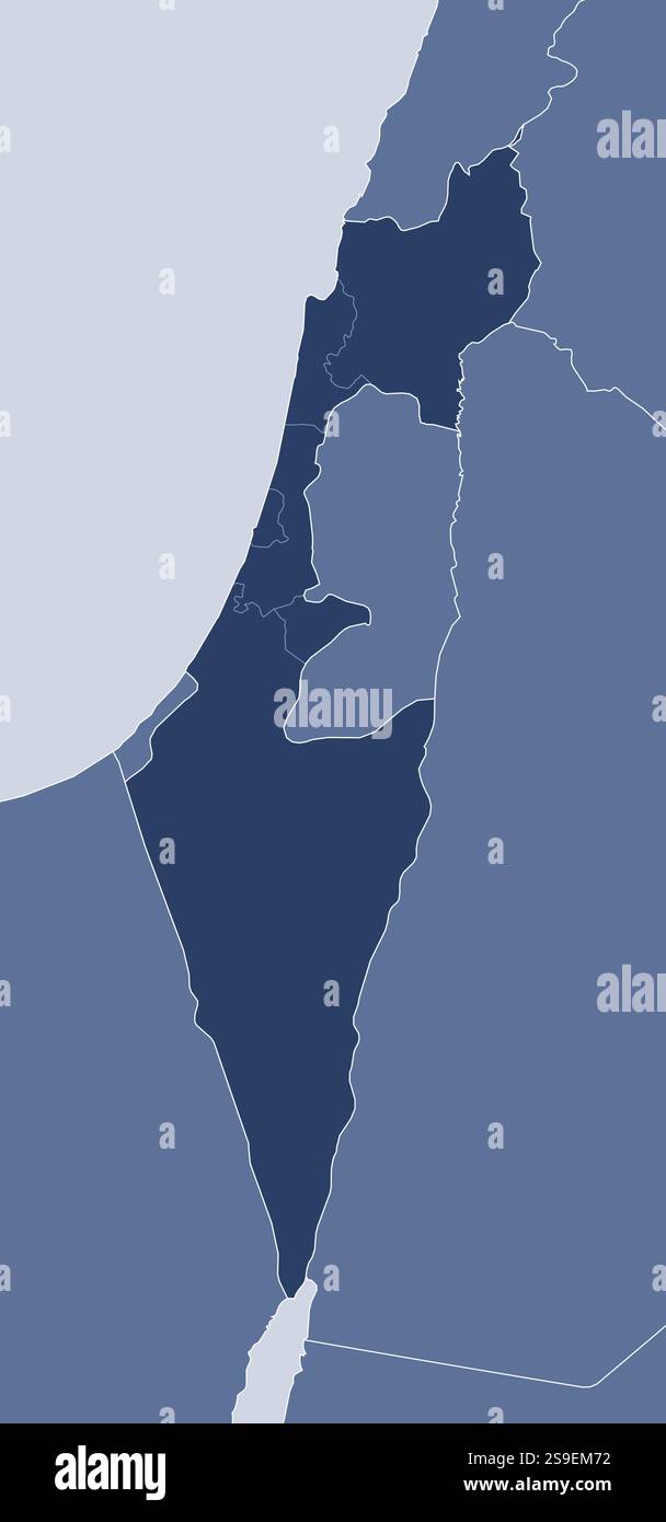 Map of Israel and nearby countries, Israel is highlighted Stock Vector ...