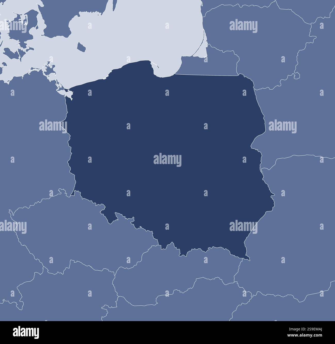 Simple outline map poland Stock Vector Images - Alamy