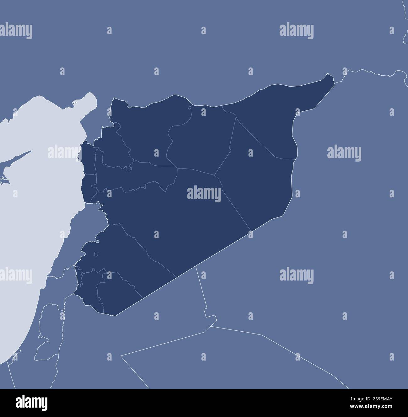 Map of Syria and nearby countries, Syria is highlighted Stock Vector ...
