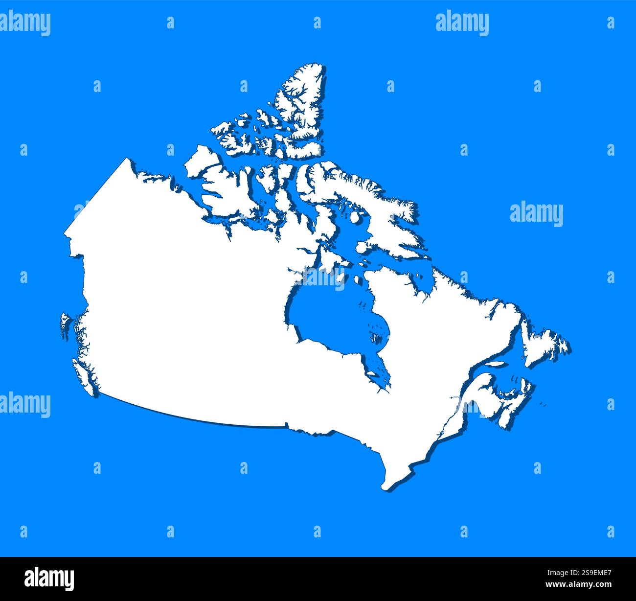 Map of Canada wich blue background Stock Vector Image & Art - Alamy