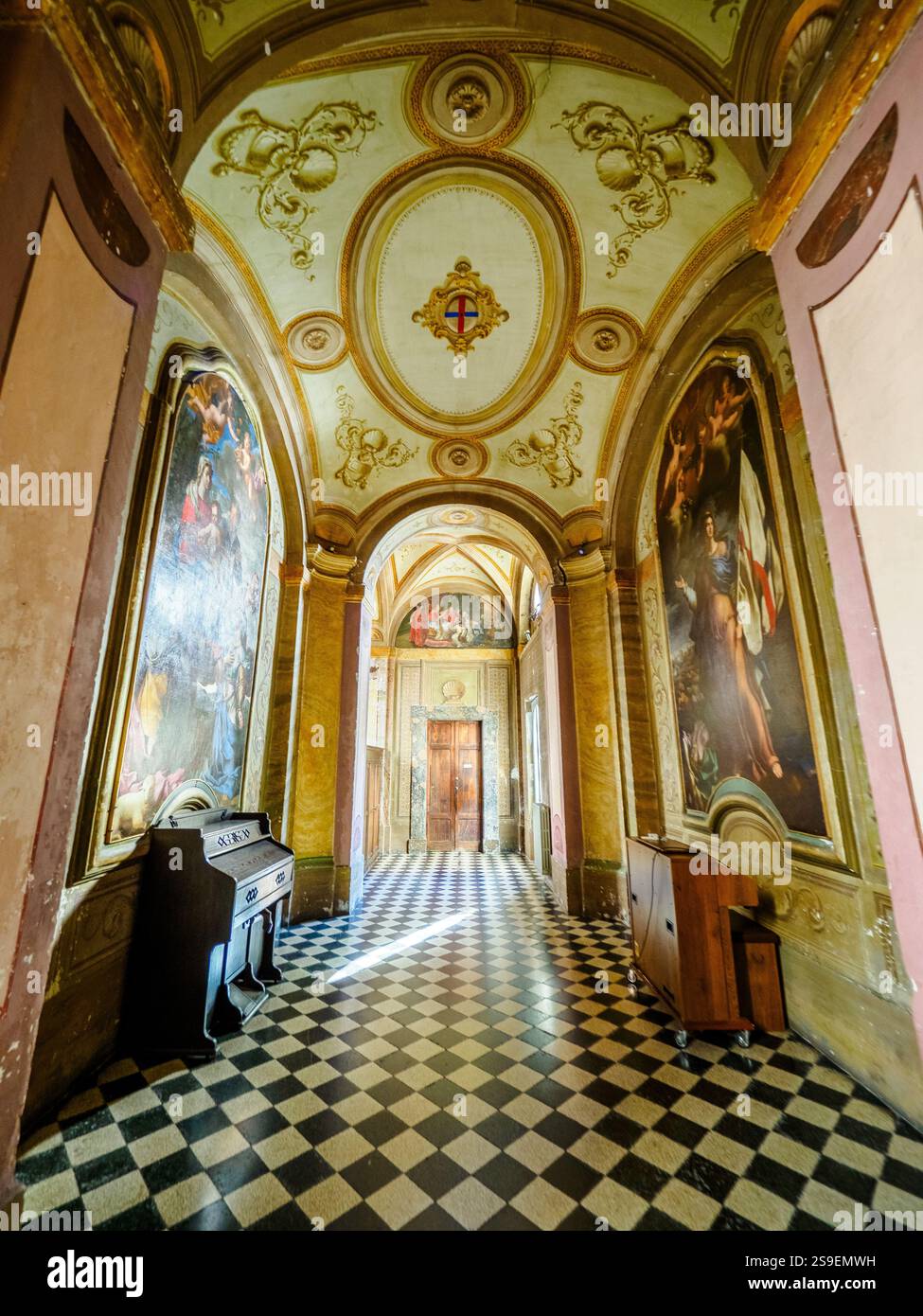 Corridor in San Carlo alle Quattro Fontane - Rome Italy Stock Photo - Alamy