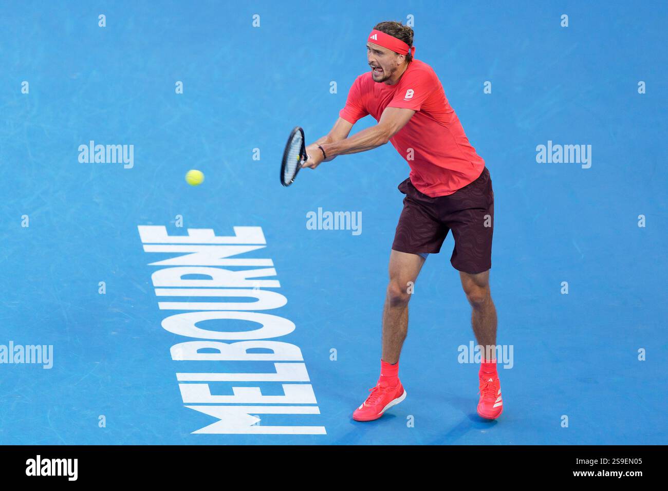 January 26, 2025: 2nd seed ALEXANDER ZVEREV of Germany in action against 1st seed JANNIK SINNER ...