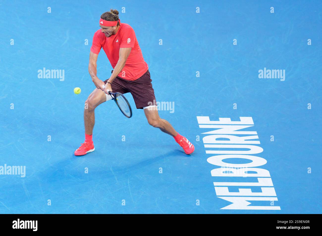 January 26, 2025: 2nd seed ALEXANDER ZVEREV of Germany in action against 1st seed JANNIK SINNER ...