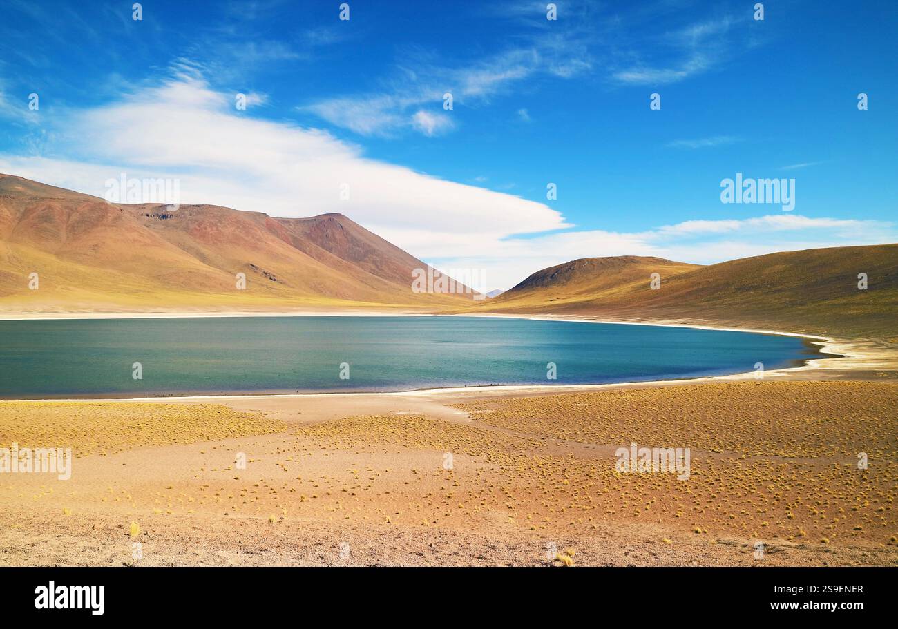 Laguna Miniques, one of the amazing deep blue lagoons on the altiplano ...