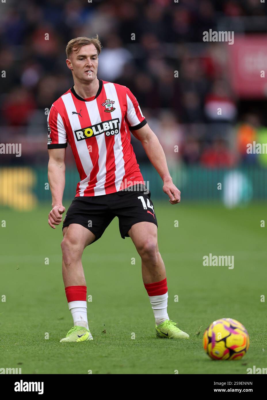 Southampton, England, 25th January 2025. Southampton's James Bree ...