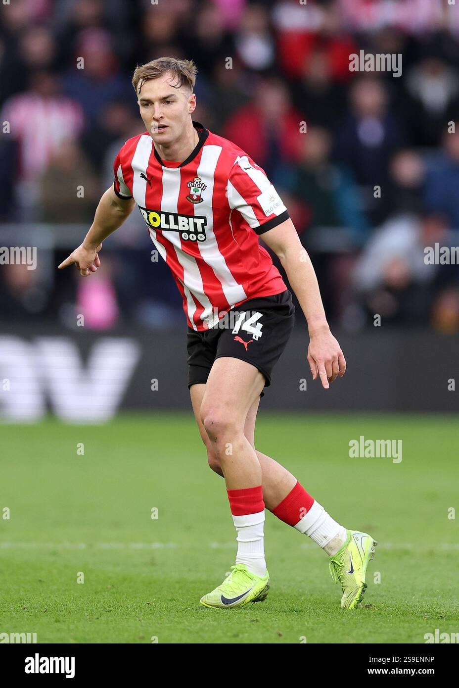 Southampton, England, 25th January 2025. Southampton's James Bree ...