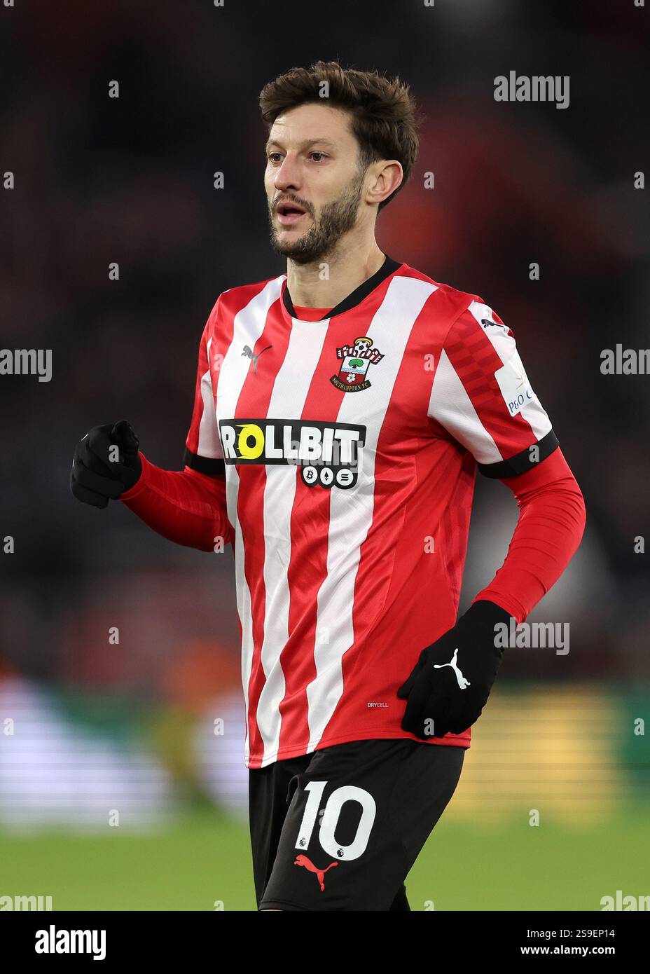 Southampton, England, 25th January 2025. Southampton's Adam Lallana ...
