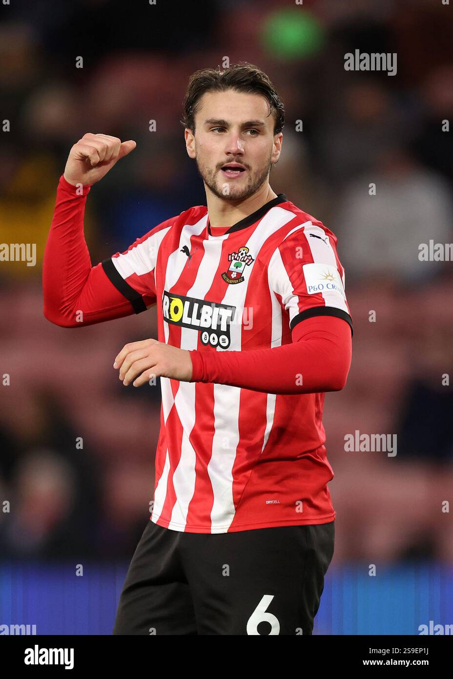 Southampton, England, 25th January 2025. Southampton's Taylor Harwood ...