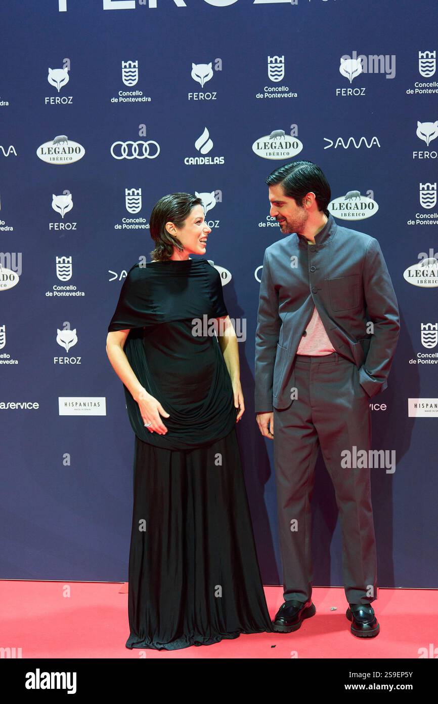 Pontevedra. Spain. 20250126, Iria del Rio, Francesco Carril attends ...
