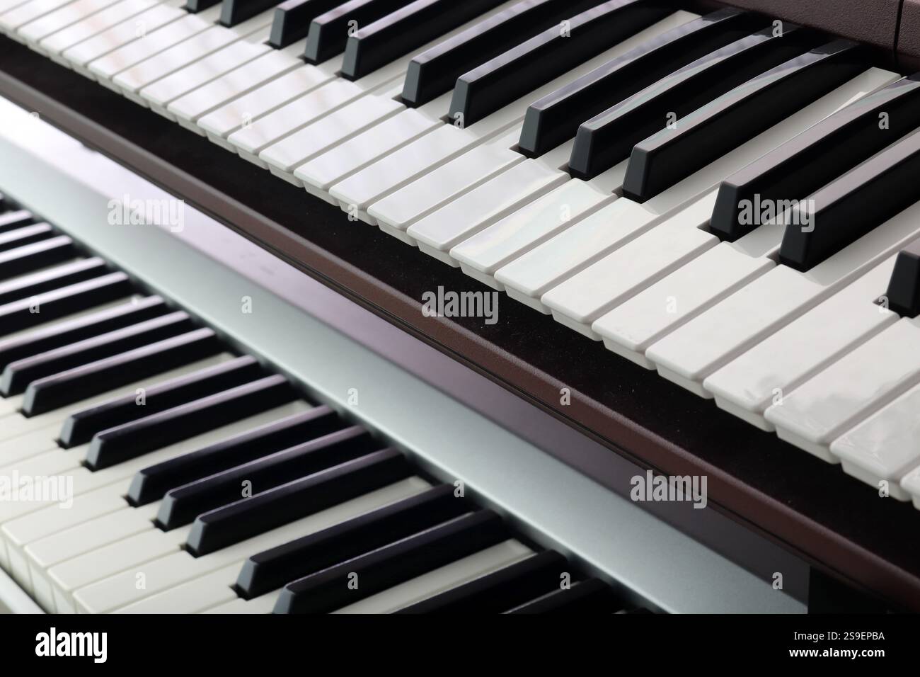Piano black and white color playing keys Stock Photo - Alamy