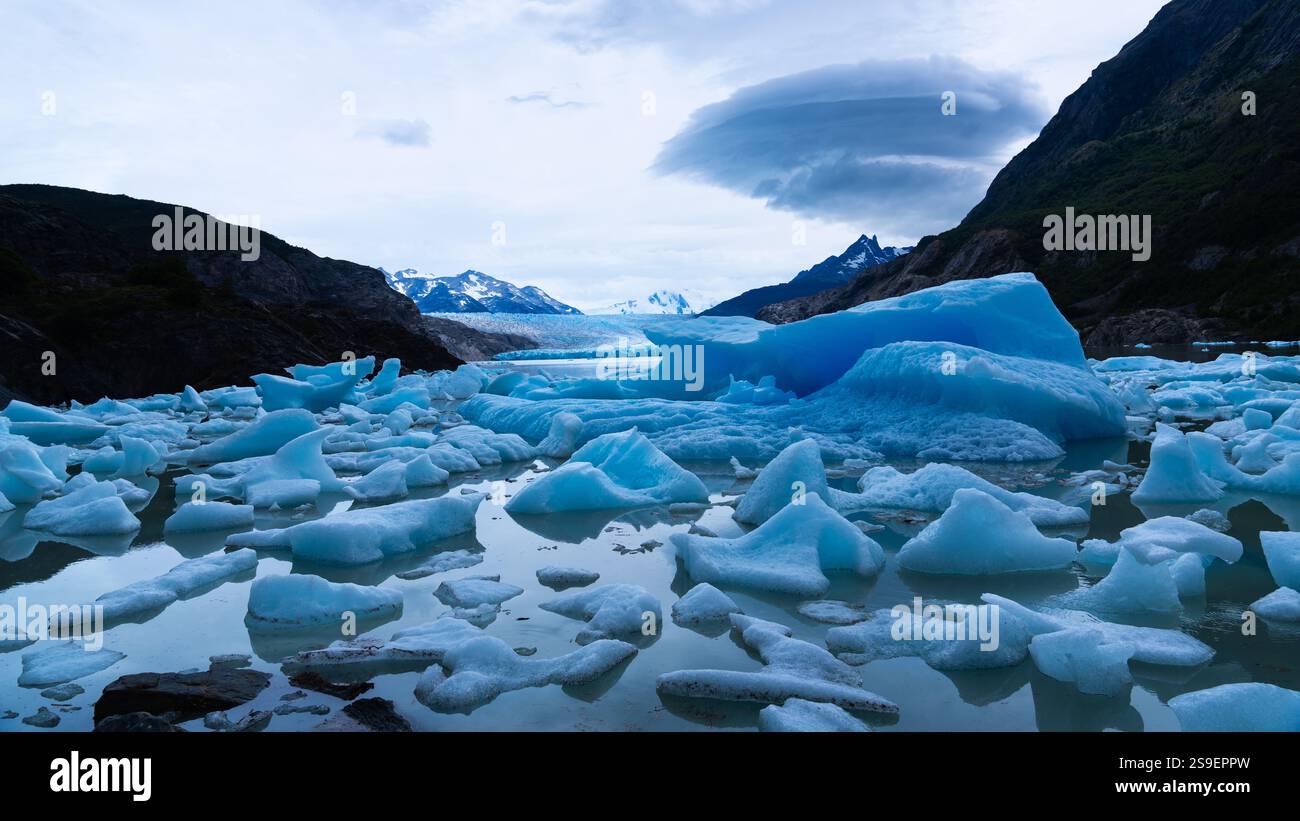 The Grey Glacier in Torres del Paine, Chile, is a stunning ice mass ...