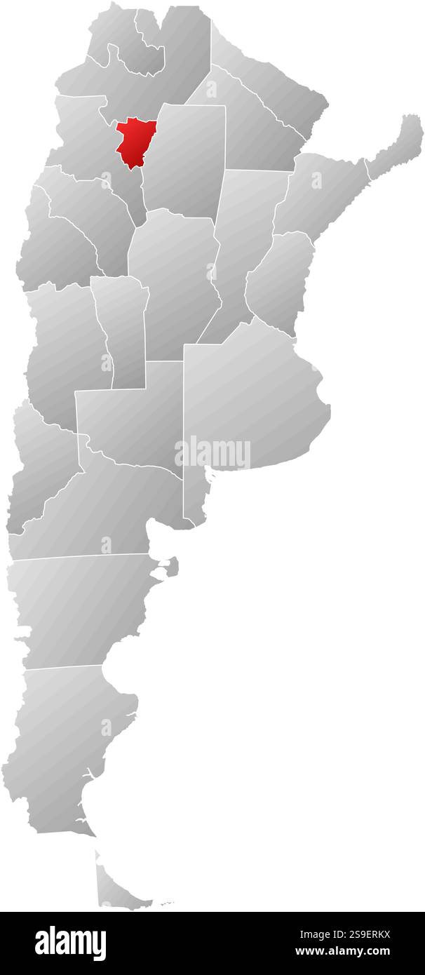Map of Argentina with the provinces, filled with a linear gradient ...