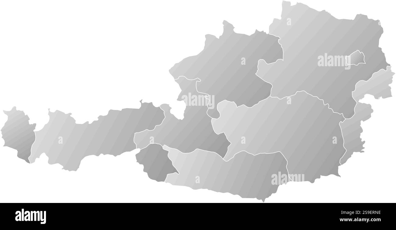 Map of Austria with the provinces, filled with a linear gradient Stock ...