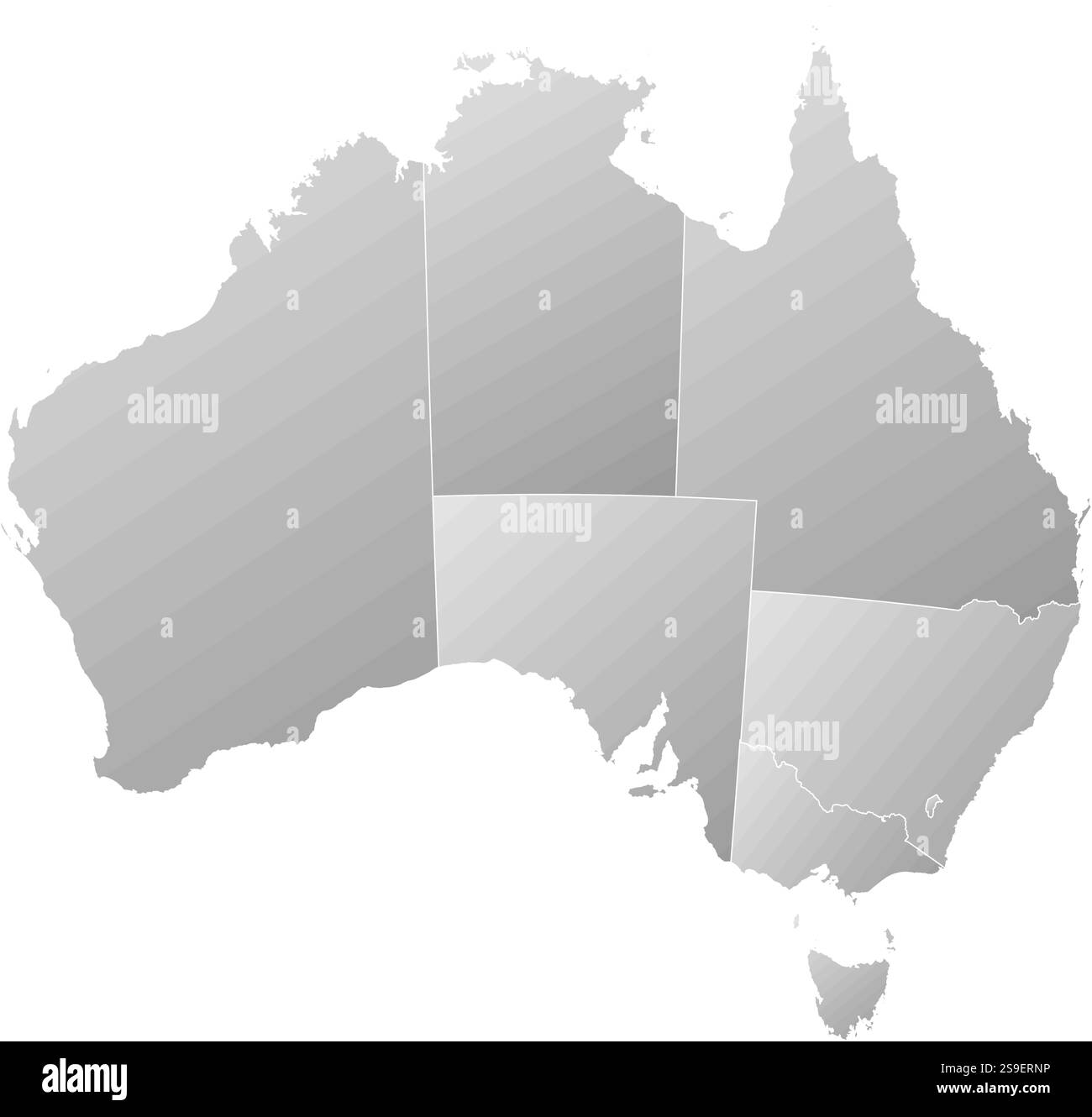 Map of Australia with the provinces, filled with a linear gradient ...