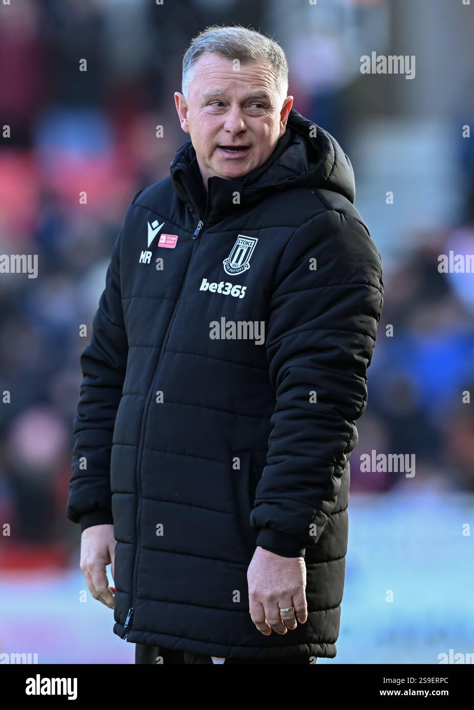 Stoke City manager Mark Robins during the Sky Bet Championship match at ...