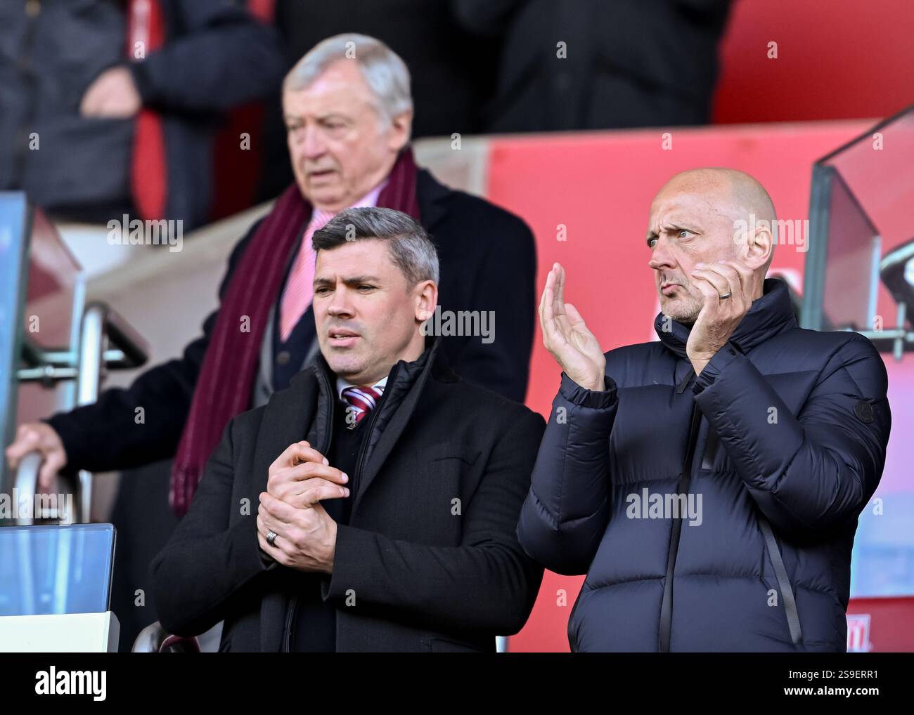 Stoke City sporting director Jonathan Walters (left) and chairman John ...