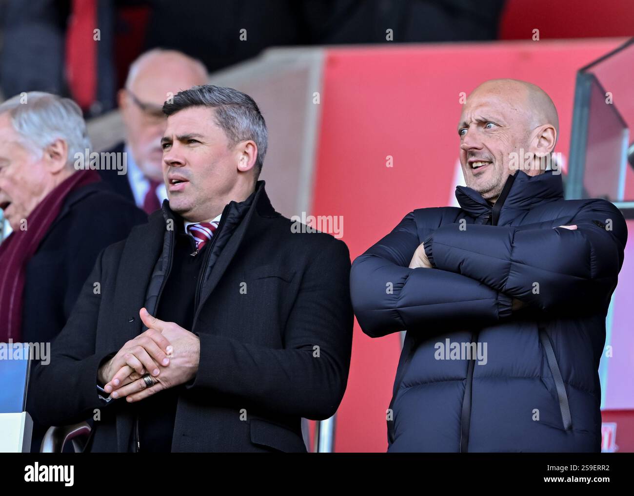 Stoke City sporting director Jonathan Walters (left) and chairman John ...