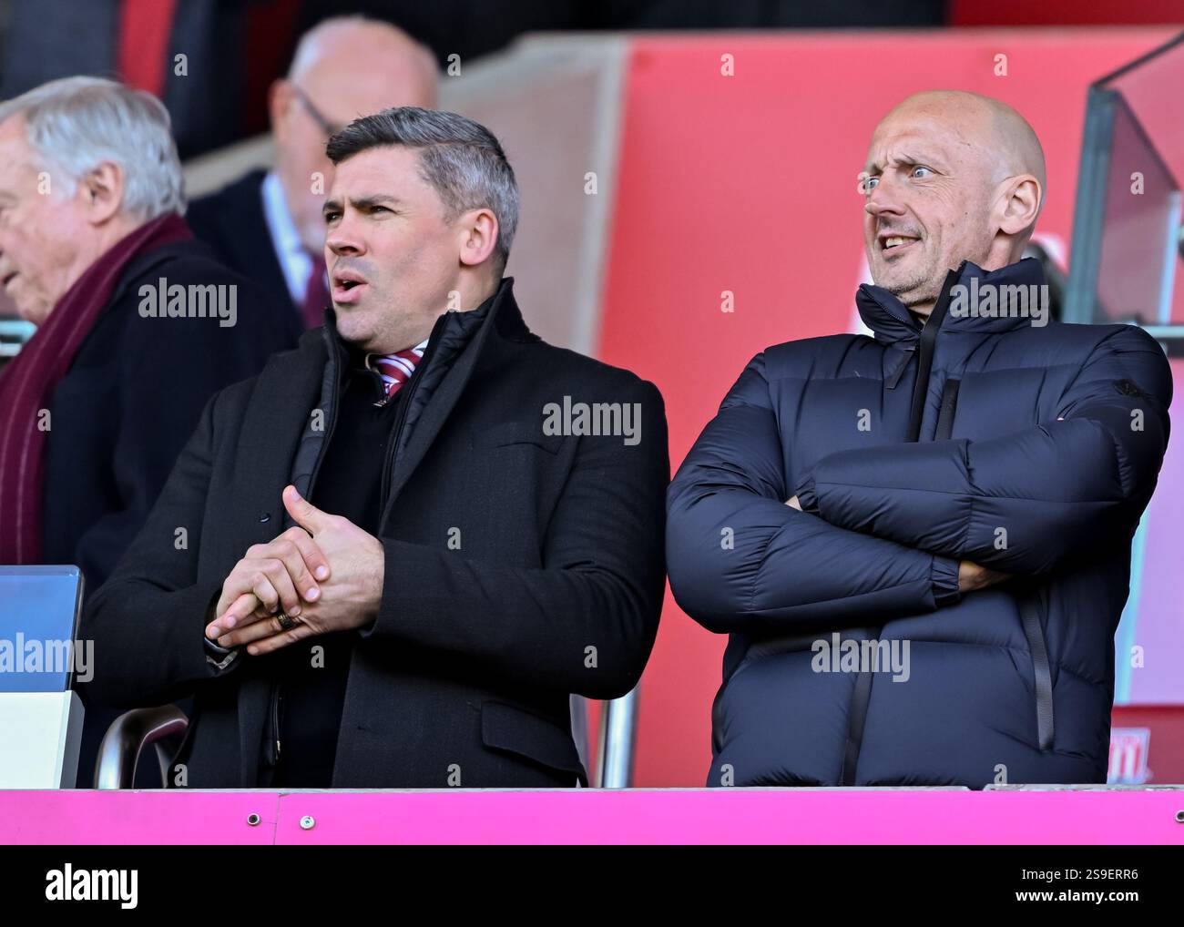 Stoke City sporting director Jonathan Walters (left) and chairman John ...