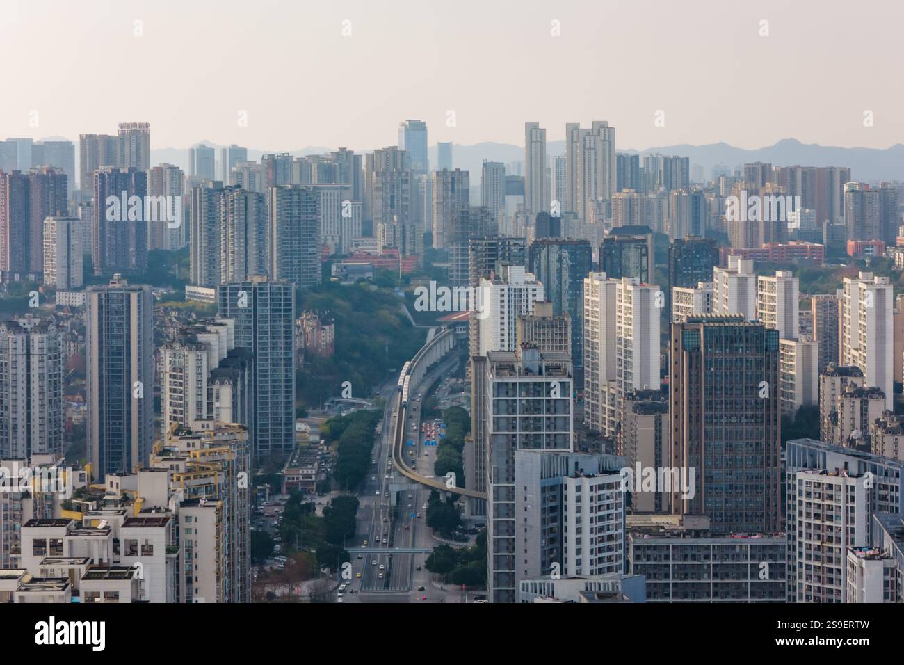 CHONGQING, CHINA - JANUARY 26, 2025 - High-rise buildings are seen in ...