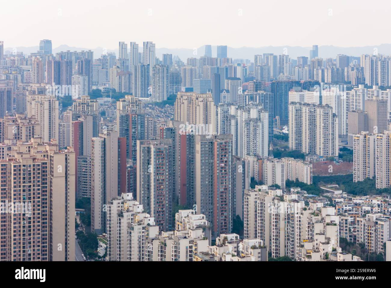 CHONGQING, CHINA - JANUARY 26, 2025 - High-rise buildings are seen in ...
