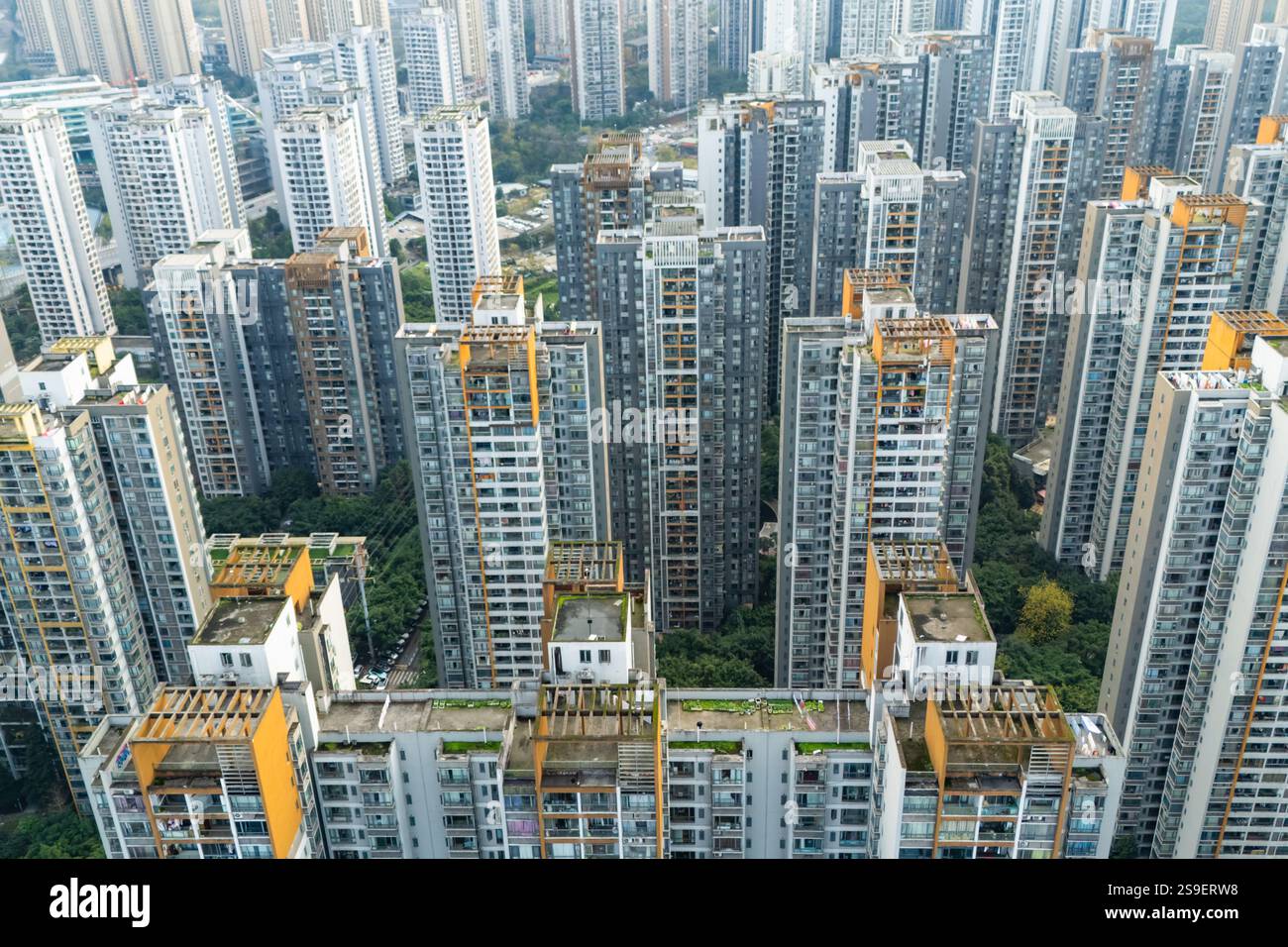 CHONGQING, CHINA - JANUARY 26, 2025 - High-rise buildings are seen in ...