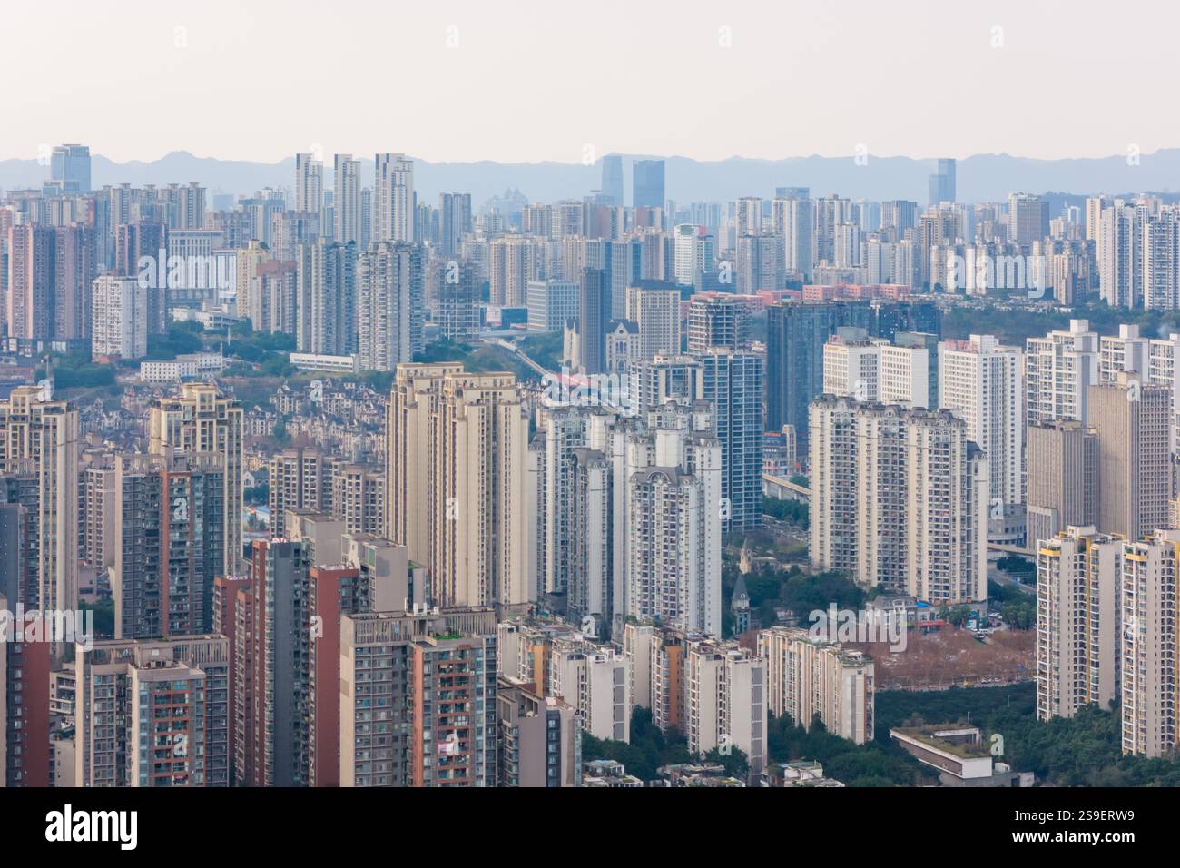 CHONGQING, CHINA - JANUARY 26, 2025 - High-rise buildings are seen in ...