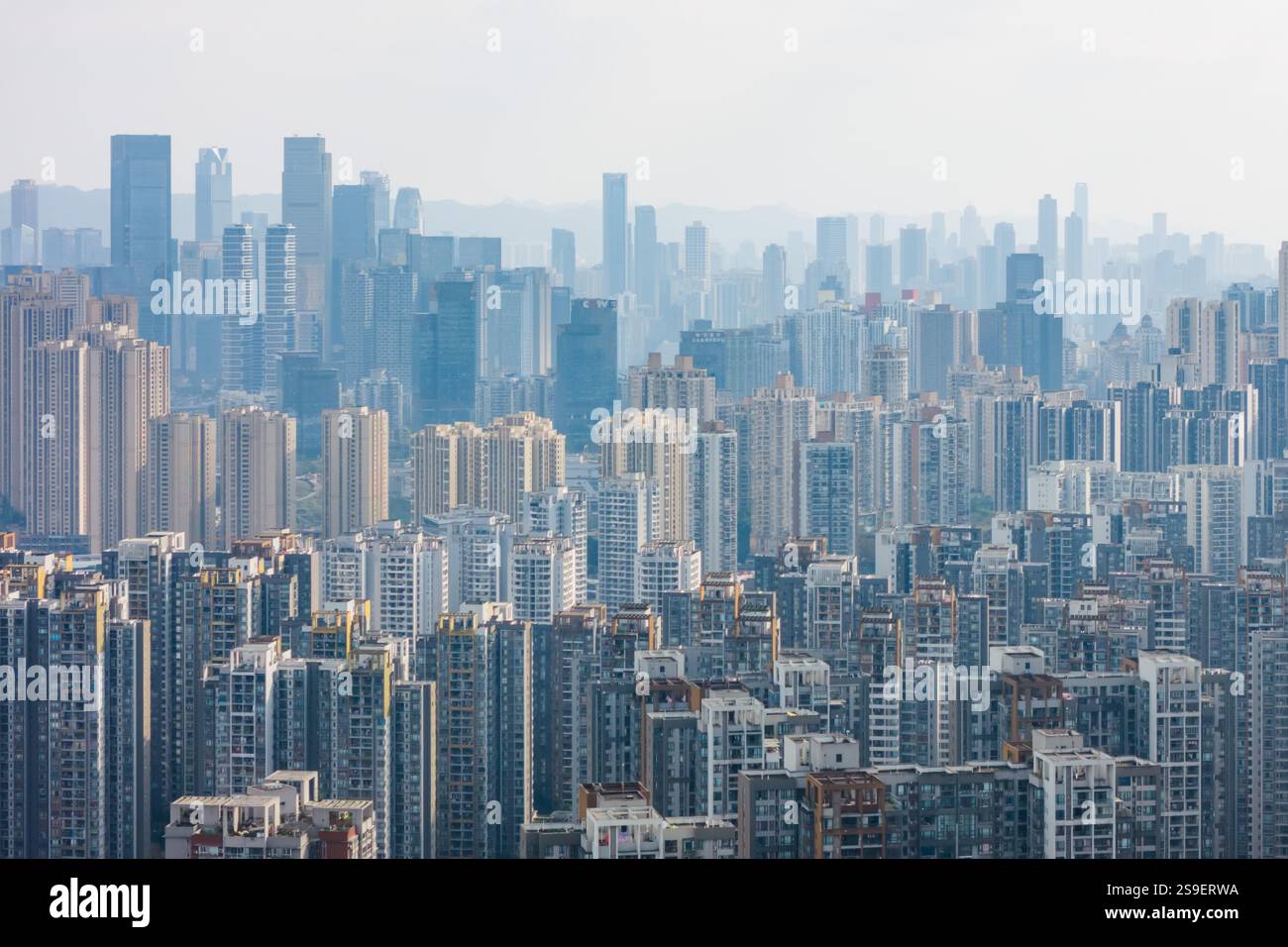 CHONGQING, CHINA - JANUARY 26, 2025 - High-rise buildings are seen in ...