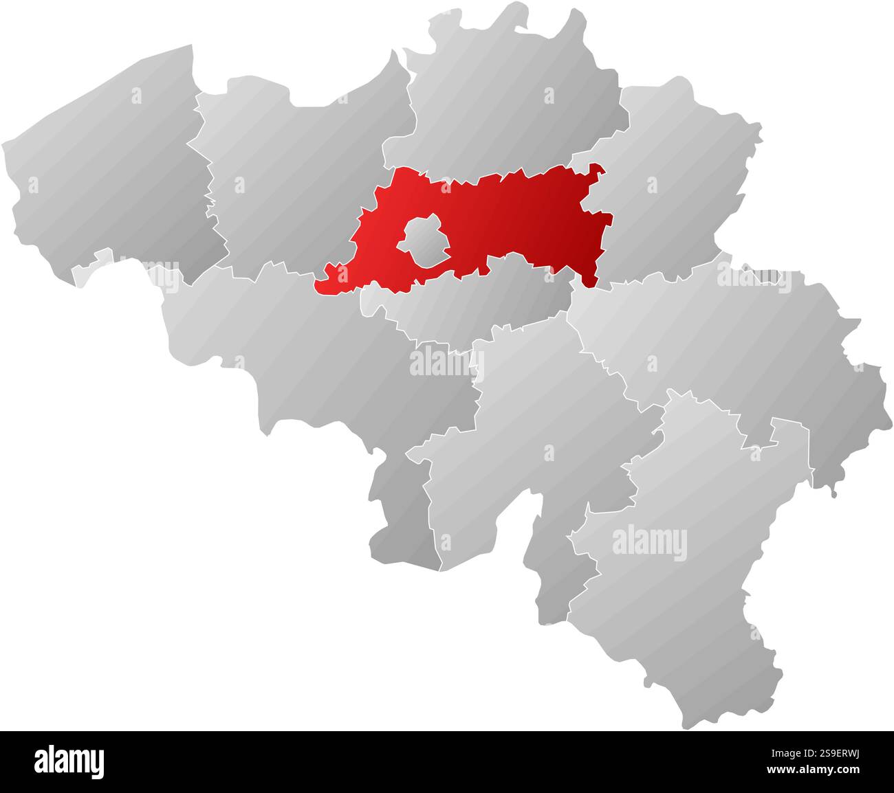 Map of Belgium with the provinces, filled with a linear gradient ...