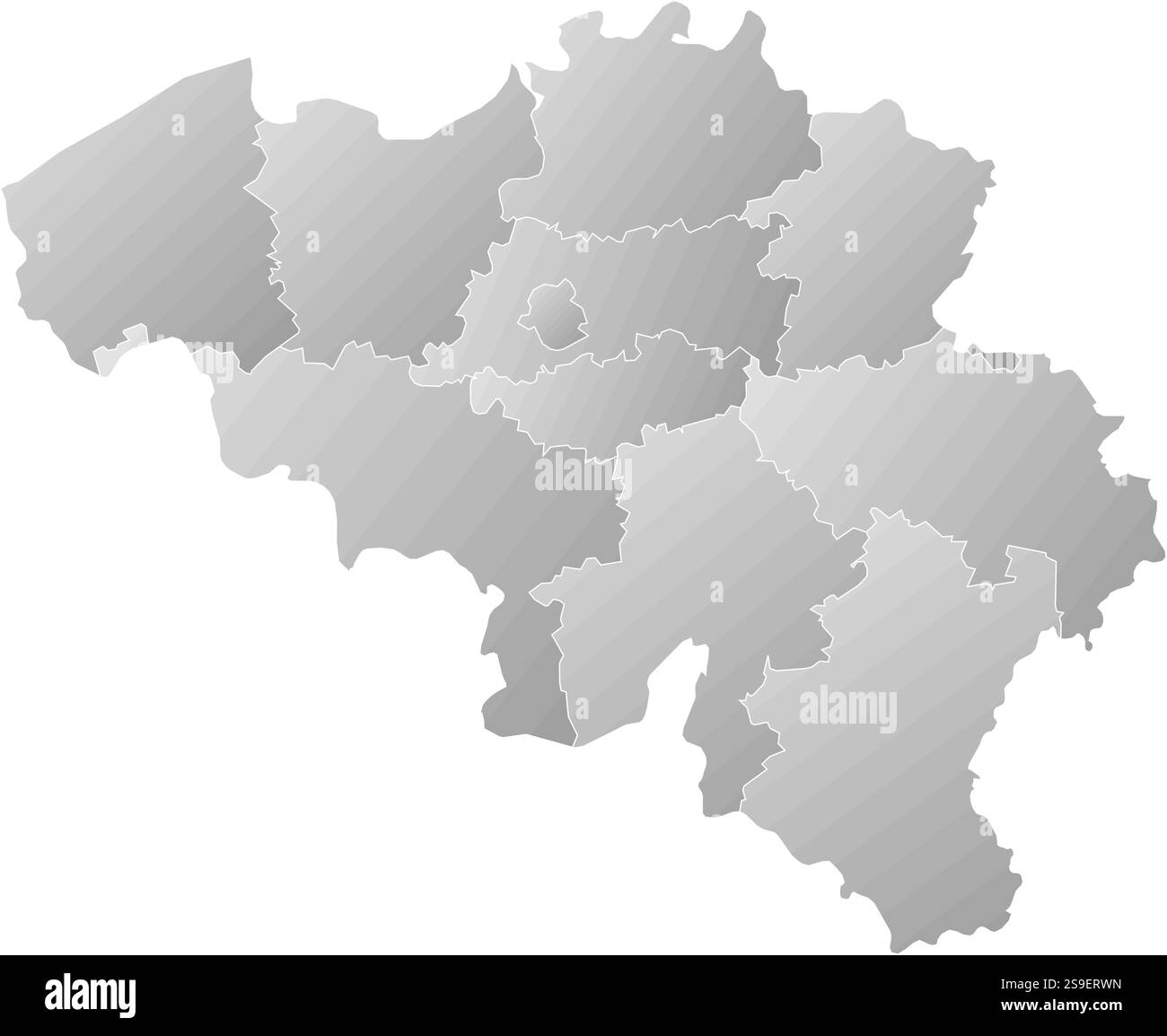 Map of Belgium with the provinces, filled with a linear gradient Stock ...