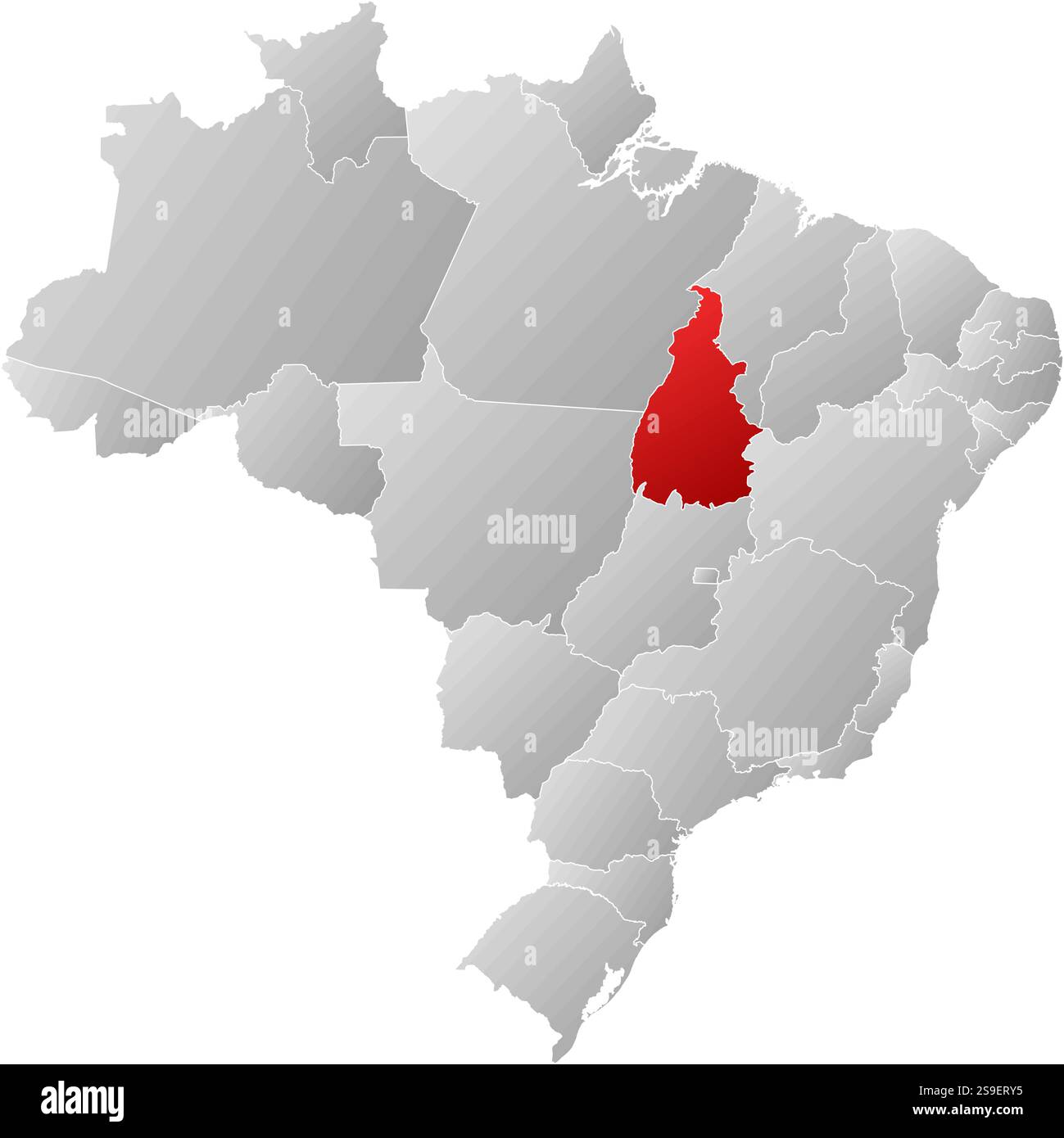 Map of Brazil with the provinces, filled with a linear gradient ...