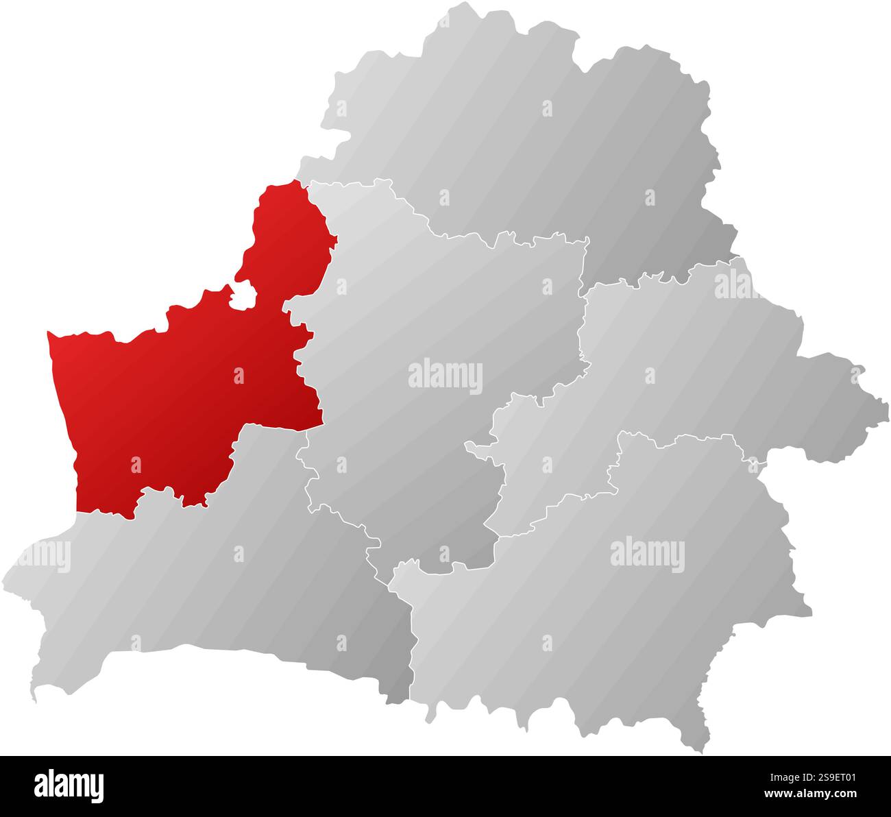 Map of Belarus with the provinces, filled with a linear gradient ...
