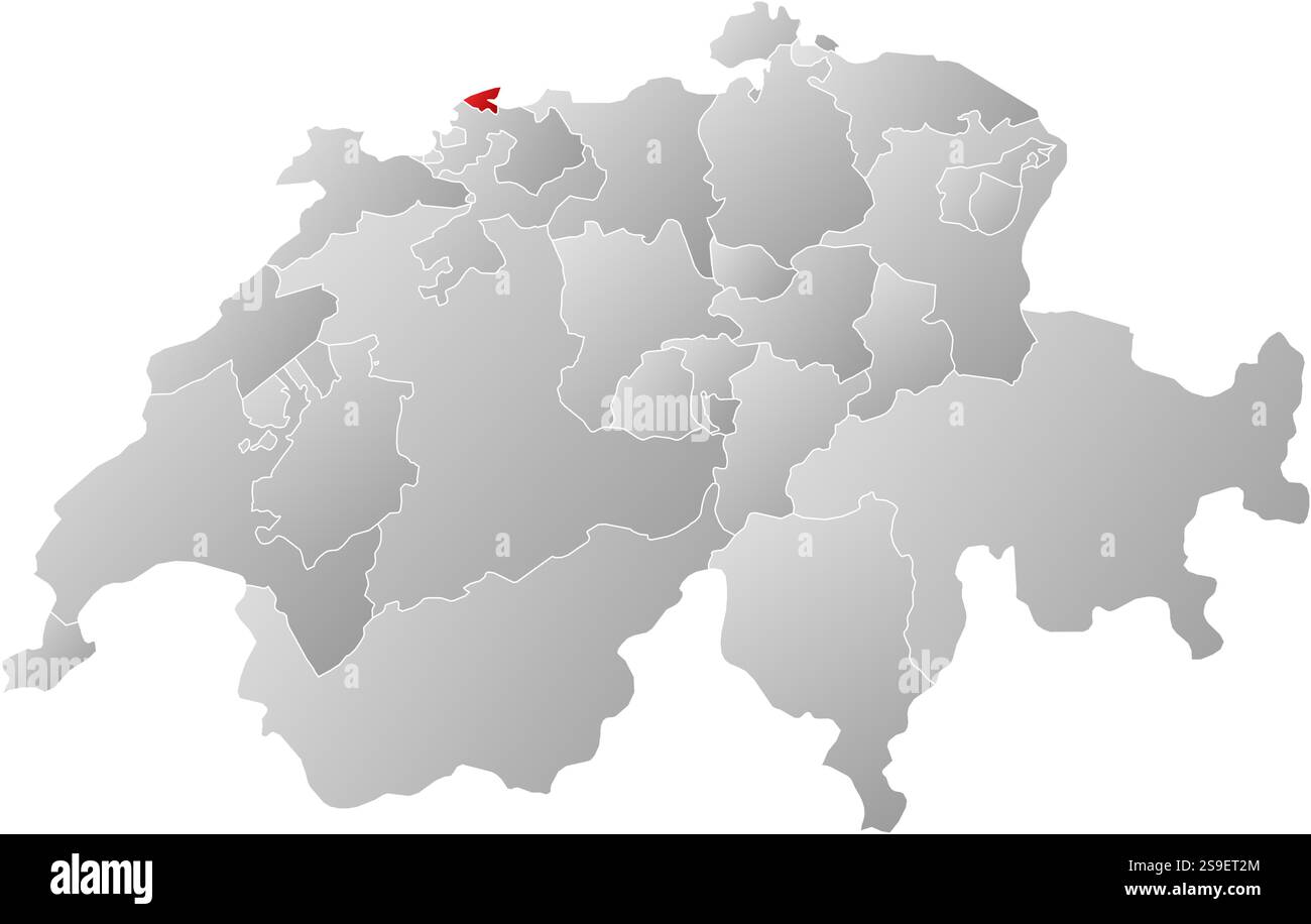 Map of Swizerland with the provinces, filled with a linear gradient ...